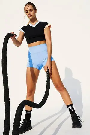 Free People Never Better Run Shorts Oxford Blue