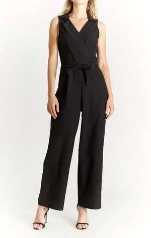 OAT NEW YORK Larissa Lapel Jumpsuit In - Black