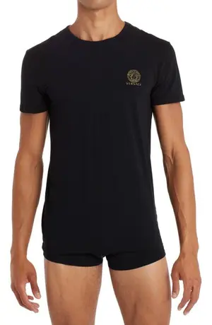 Versace Medusa Head Logo 2-pack Undershirts - Black