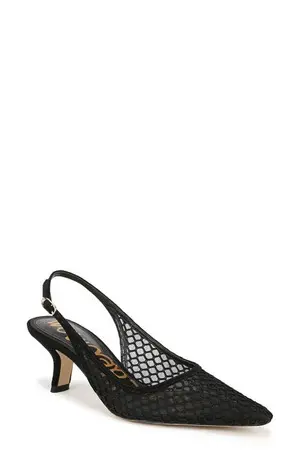 Sam Edelman Bianka Slingback Mesh Pointed Toe Pump - Black/ Black