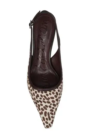 Sam Edelman Bianka Slingback Mesh Pointed Toe Pump - Chocolate Multi