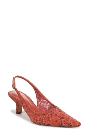 Sam Edelman Sam Edelman Bianka Slingback Mesh Pointed Toe Pump Coral Clay
