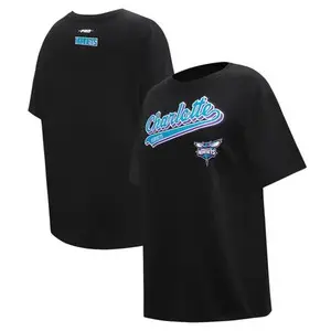 PRO STANDARD Charlotte Hornets Script Boyfriend T-shirt