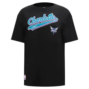 PRO STANDARD Charlotte Hornets Script Boyfriend T-shirt