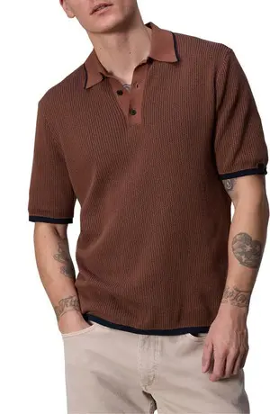 Rag & Bone Harvey Relaxed Polo Clay