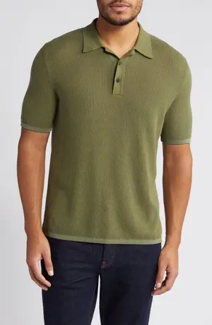 Rag & Bone Harvey Relaxed Polo Sage