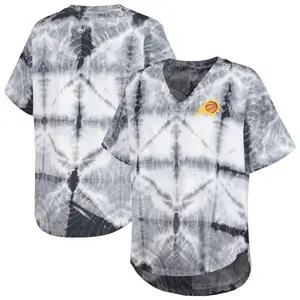 G-III 4HER BY CARL BANKS Phoenix Suns Tournament Raglan Oversized Tie-dye V-neck T-shirt - Black