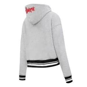 PRO STANDARD Nebraska Huskers Script Tail Fleece Cropped Pullover Hoodie