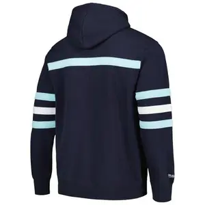 Mitchell & Ness Deep Sea Blue Seattle Kraken Head Coach Pullover Hoodie