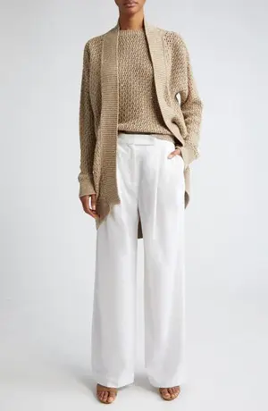 Eleventy Sequin Open Stitch Sweater Tank