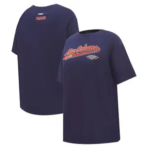 PRO STANDARD New Orleans Pelicans Script Boyfriend T-shirt - Navy