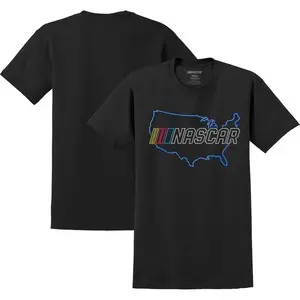 E2 APPAREL Nascar Neon Map T-shirt - Black