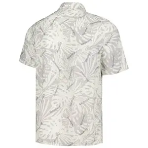 MARGARITAVILLE Cincinnati Bengals Sand Washed Monstera Print Party Button-up Shirt