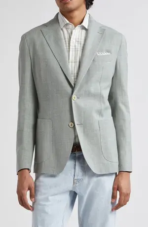Eleventy Wool Blend Blazer - Military Green