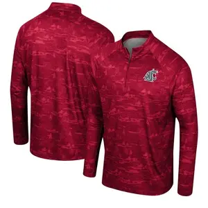 COLOSSEUM Washington State Cougars Carson Raglan Quarter-zip Jacket - Crimson