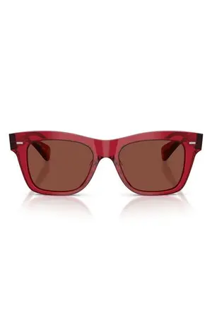 Oliver Spencer Oliver Peoples Ms. Oliver 51mm Square Sunglasses Translucent Rust/burgundy