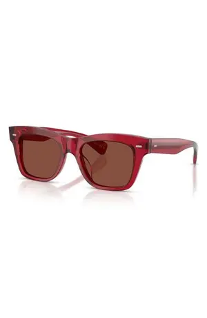 Oliver Spencer Ms. Oliver 51mm Square Sunglasses - Translucent Rust/burgundy