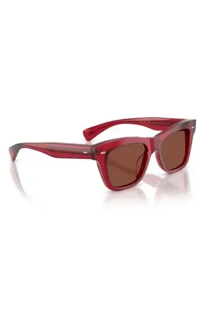 Oliver Spencer Ms. Oliver 51mm Square Sunglasses - Translucent Rust/burgundy
