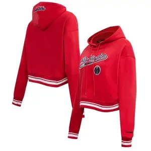 PRO STANDARD Washington Wizards Script Tail Cropped Pullover Hoodie