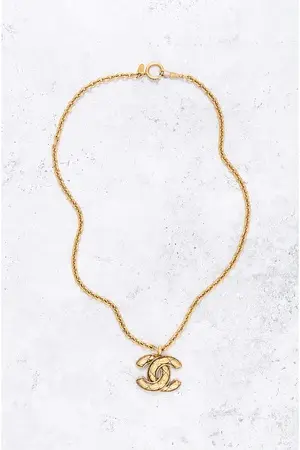 Chanel Coco Mark Medallion Chain Necklace