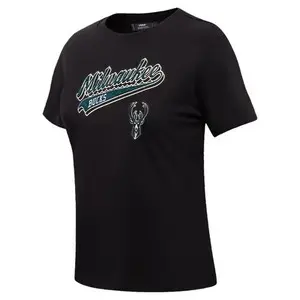 PRO STANDARD Milwaukee Bucks Script Boyfriend T-shirt