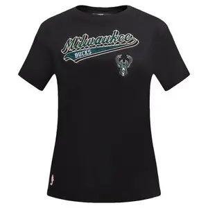 PRO STANDARD Milwaukee Bucks Script Boyfriend T-shirt