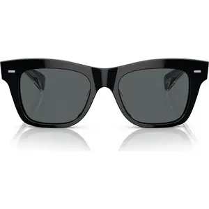 Oliver Spencer 51mm Polarized Square Sunglasses - Black Polarized