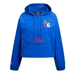 PRO STANDARD Philadelphia 76ers Classic Wind Woven Cropped Half-zip Jacket