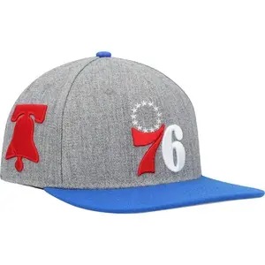 PRO STANDARD Royal Philadelphia 76ers Classic Logo Two-tone Snapback Hat - Gray