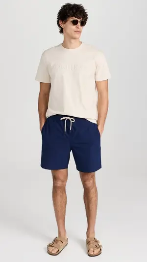 FAIR HARBOR The Bayberry Swim Trunks 7 - Navy Seersucker