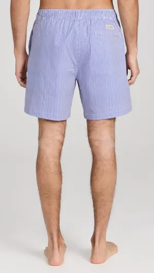 FAIR HARBOR The Bayberry Swim Trunks 7 - Sky Blue Seersucker