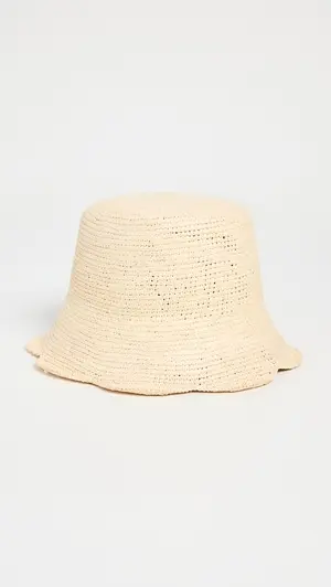 Freya Scallop Straw Bucket Hat