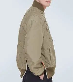 Sacai Embroidered Twill Bomber Jacket - Green