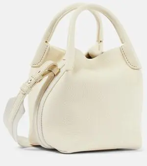 Loro Piana Bale Micro Leather Tote - White