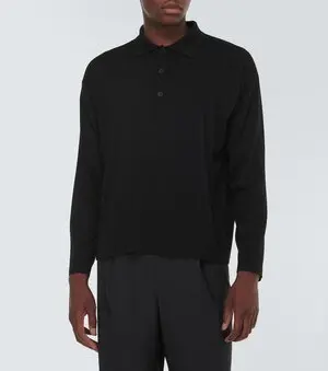 THE ROW Djon Wool Polo Sweater - Black