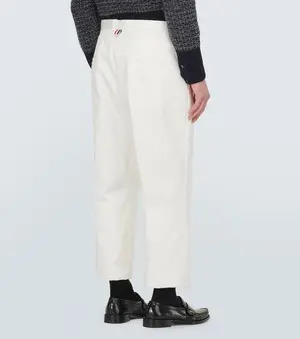 Thom Browne High-rise Cotton Twill Chinos