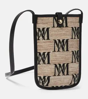 Max Mara Phony Leather-trimmed Canvas Phone Pouch