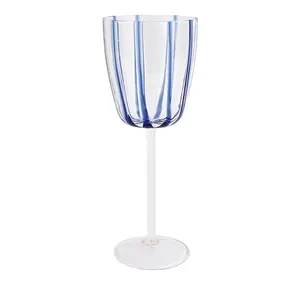 VIETRI Nuovo Stripe Wine Glass - Blue