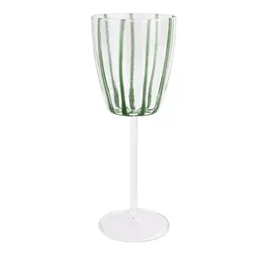 VIETRI Nuovo Stripe Wine Glass - Green