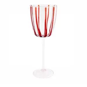 VIETRI Nuovo Stripe Wine Glass - Red