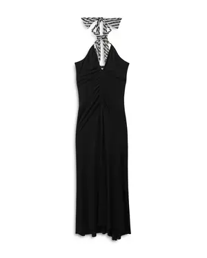 REISS Iris Printed Tie Jersey Dress