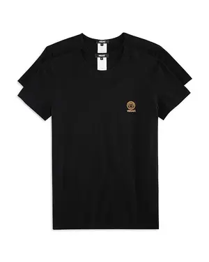 Versace Cotton Blend Tees, Pack Of 2 - Black