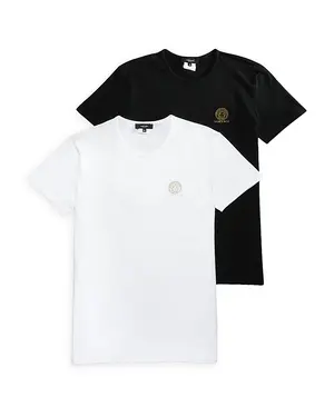Versace Cotton Blend Tees, Pack Of 2 - White-black