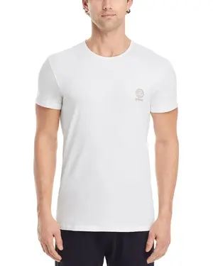 Versace Cotton Blend Tees, Pack Of 2 - White-black