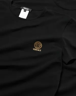 Versace Cotton Blend Tees, Pack Of 2 - White-black