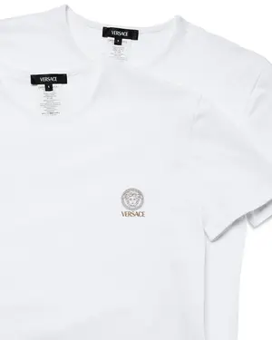 Versace Cotton Blend Tees, Pack Of 2 - White-black