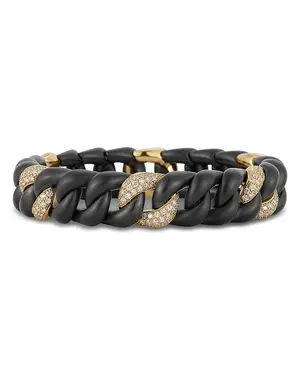 Roberto Demeglio 18k Yellow Gold Diamond And Ceramic Link Bracelet - Black/gold