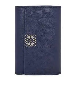Loewe Leather Anagram Vertical Wallet Blue