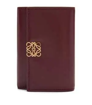 Loewe Leather Anagram Vertical Wallet Burgundy