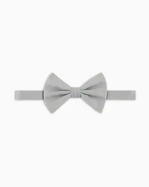 Giorgio Armani Large Silk Bow Tie - Grey